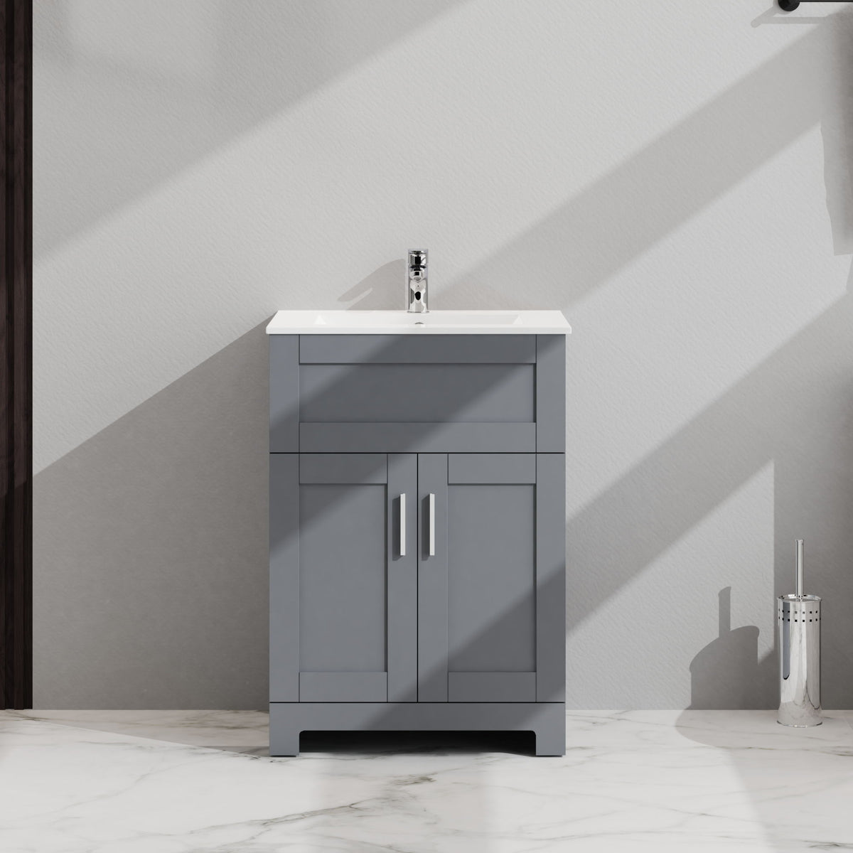 Bathroom Sink Vanity Laundry Utility Cabinet - Gray — Brother's Outlet