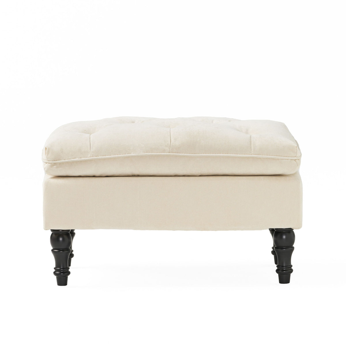 Lofton - Pillow Top Ottoman With Button Tufting - Cream — Brother's Outlet